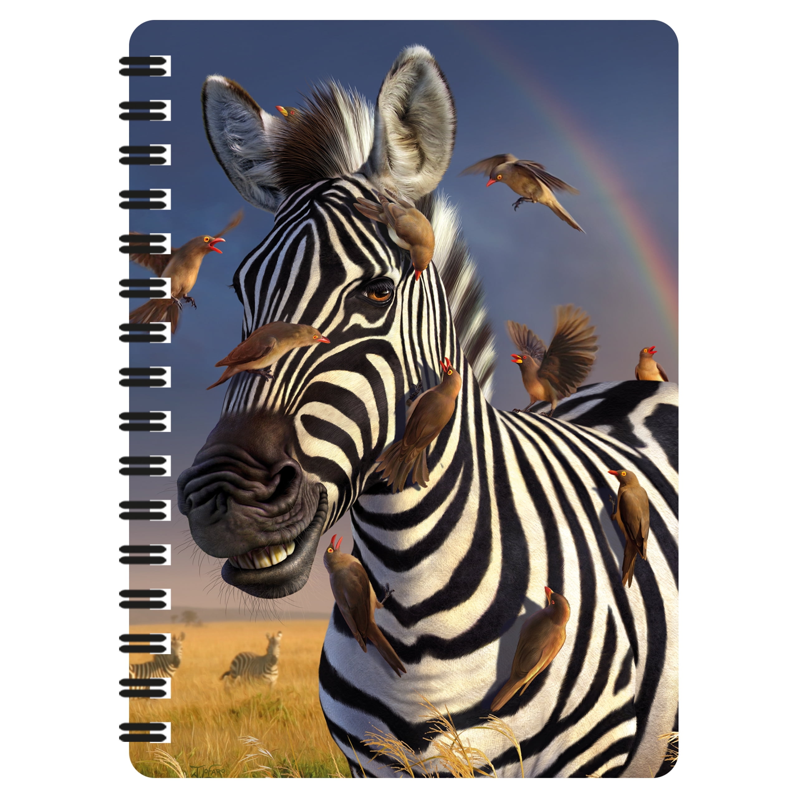 3D Zebra Jotter – Jailbird by Deluxebase | 6x4” Lenticular Notebook ...