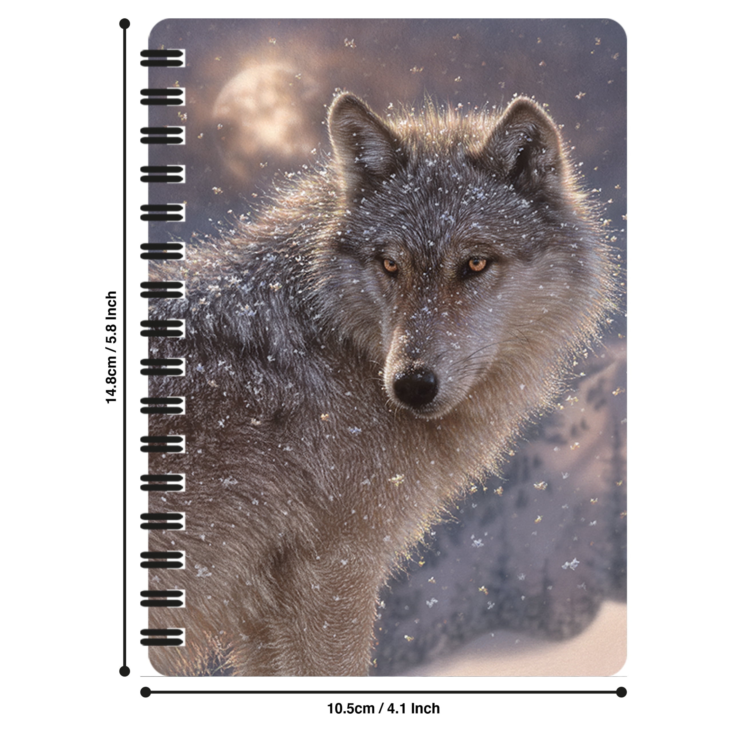 3D LiveLife Jotter – Lone Wolf by Deluxebase | 6x4 Spiral Notebook with ...