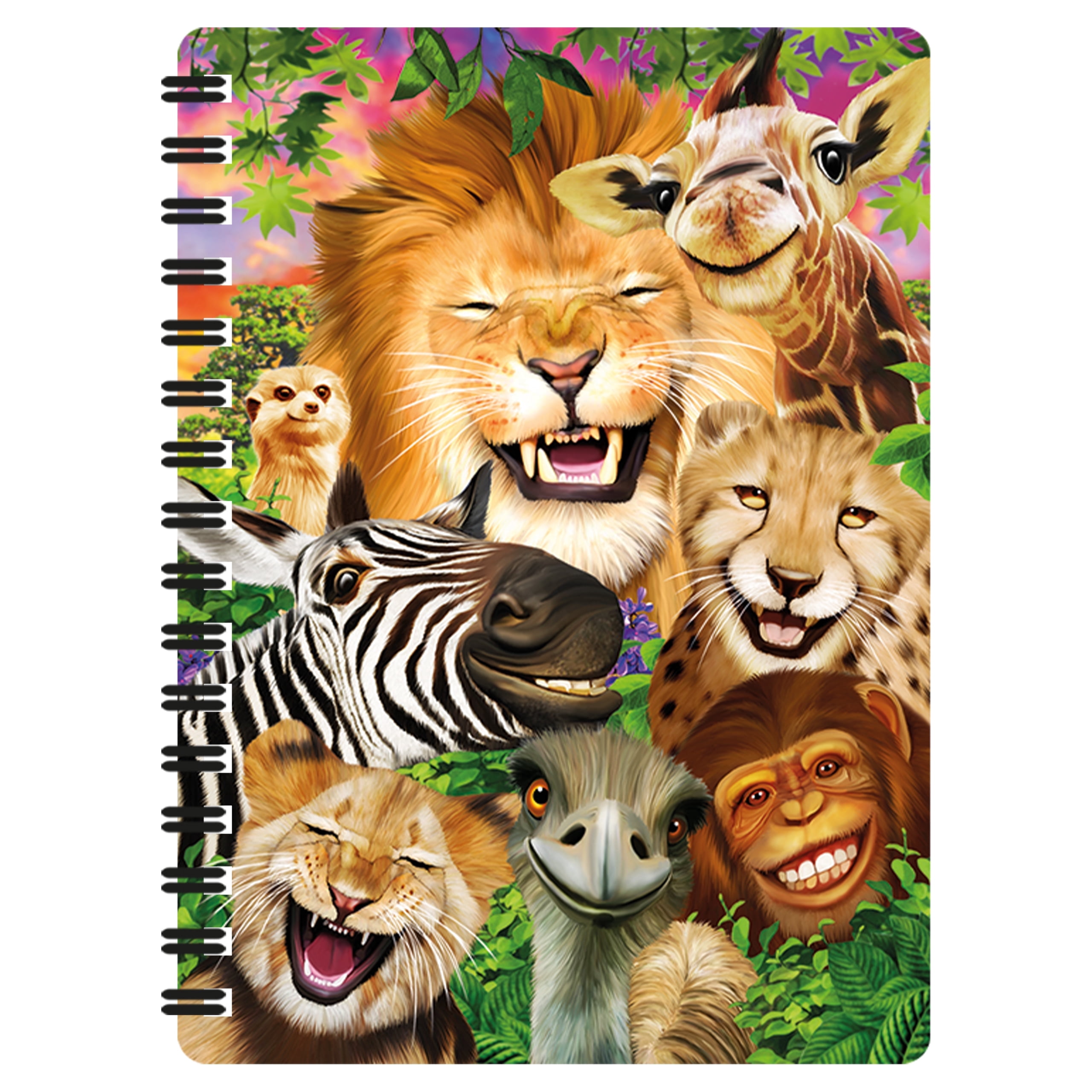 Deluxebase 3D LiveLife Jotter – Safari Smiles 6x4 Spiral Notebook with ...