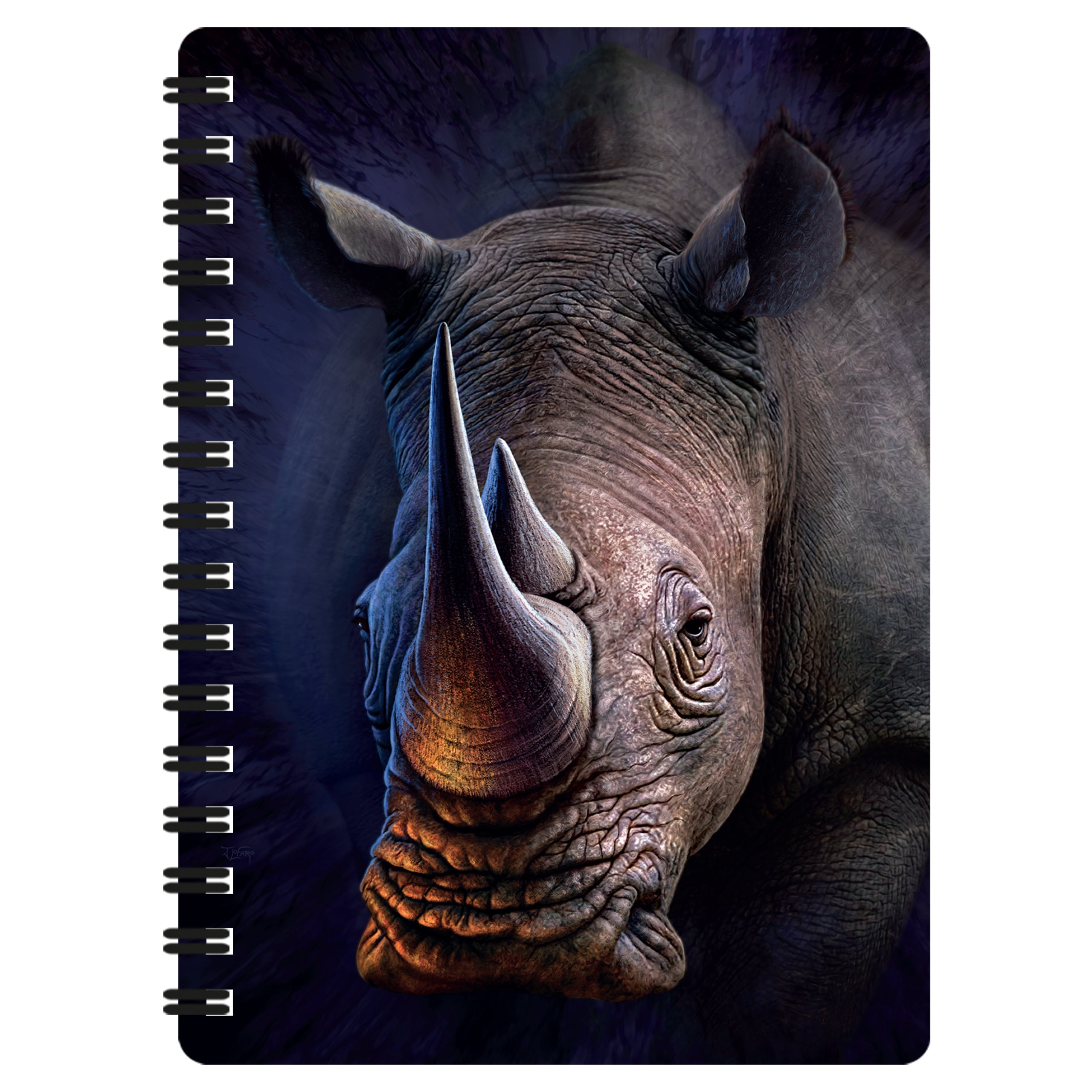 3D LiveLife Jotter - White Rhino from Deluxebase. Lenticular 3D Safari ...