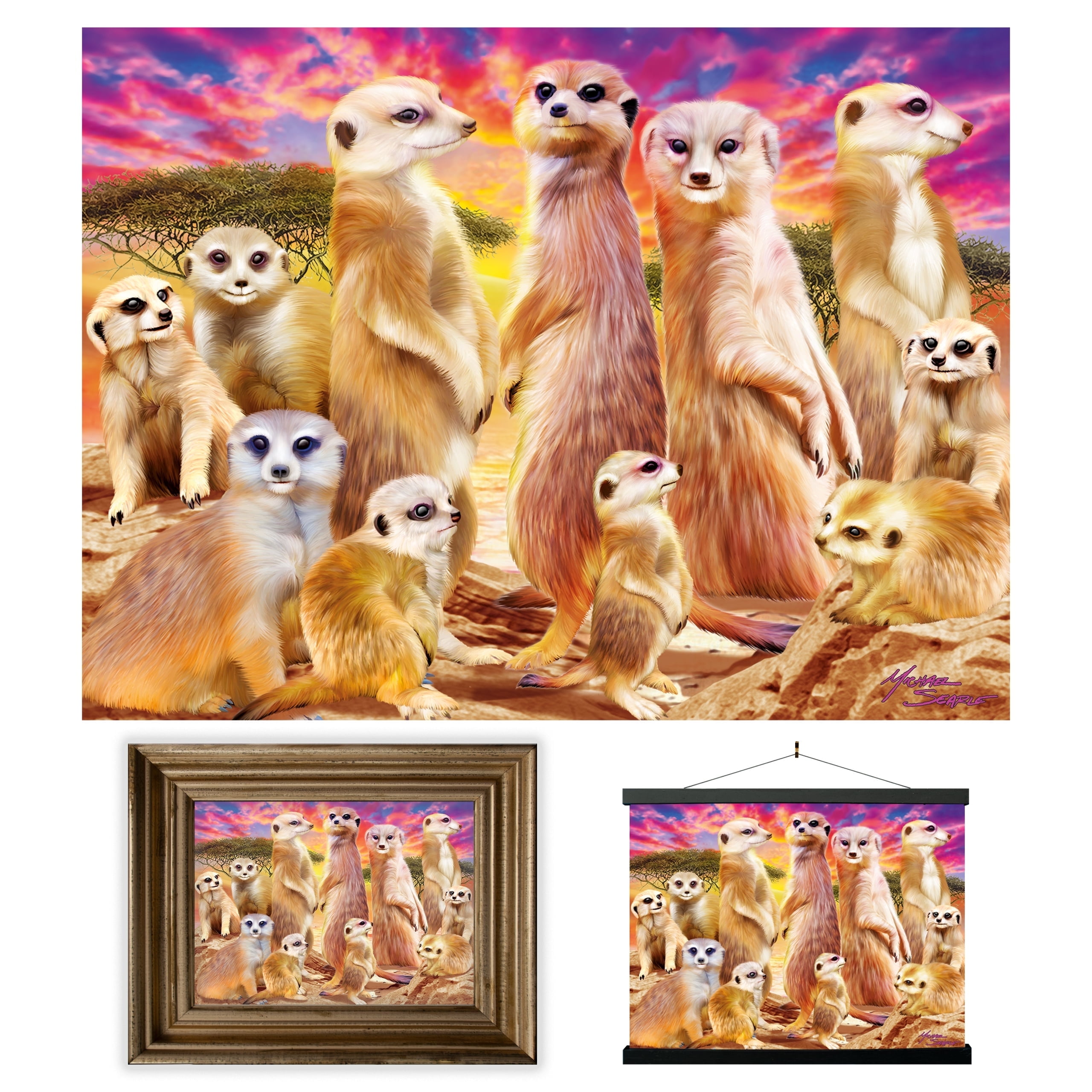 3D LiveLife Lenticular Wall Art Cool Meerkats from Deluxebase Unframed ...