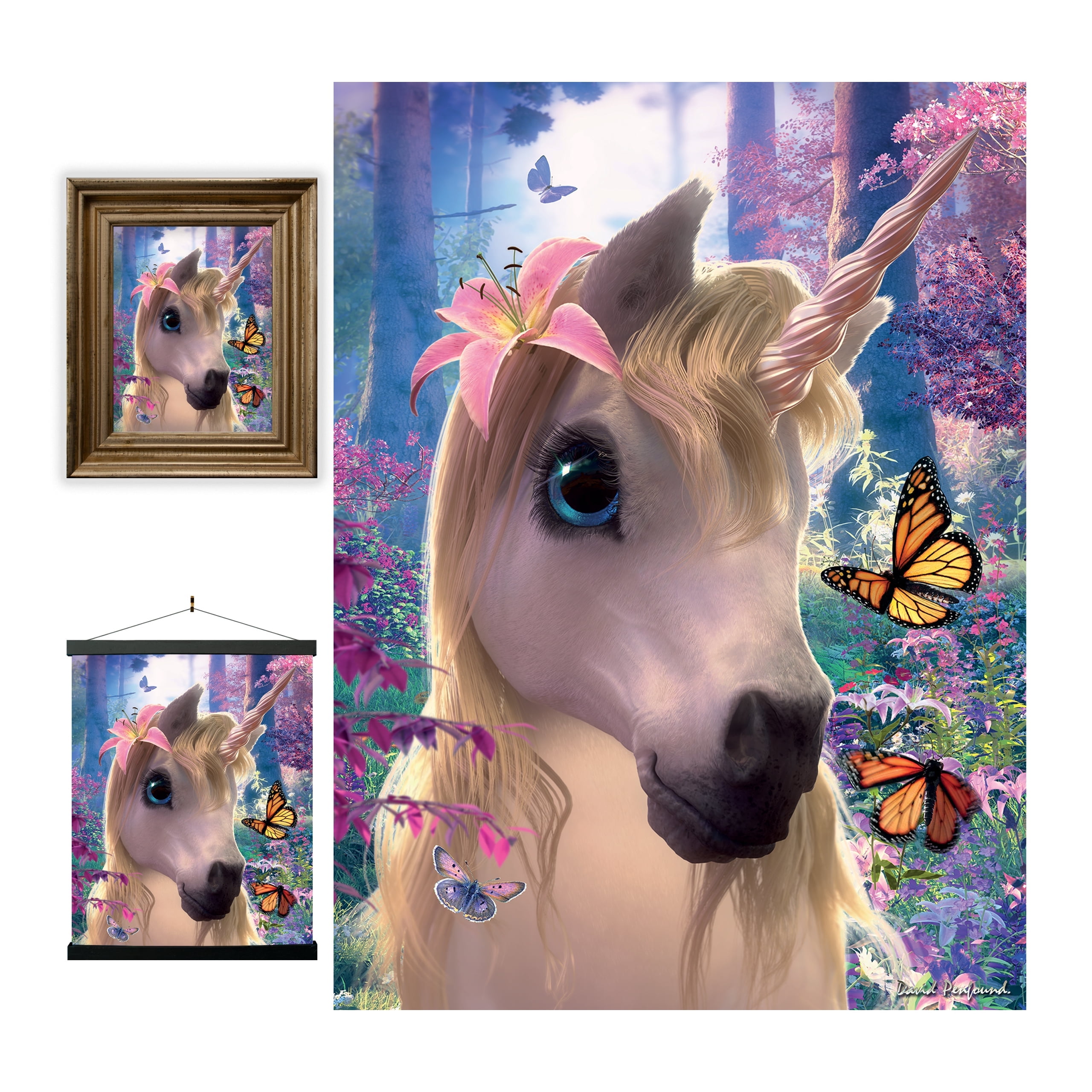 3D LiveLife Lenticular Wall Art - Cute Unicorn Fantasy Poster by David ...