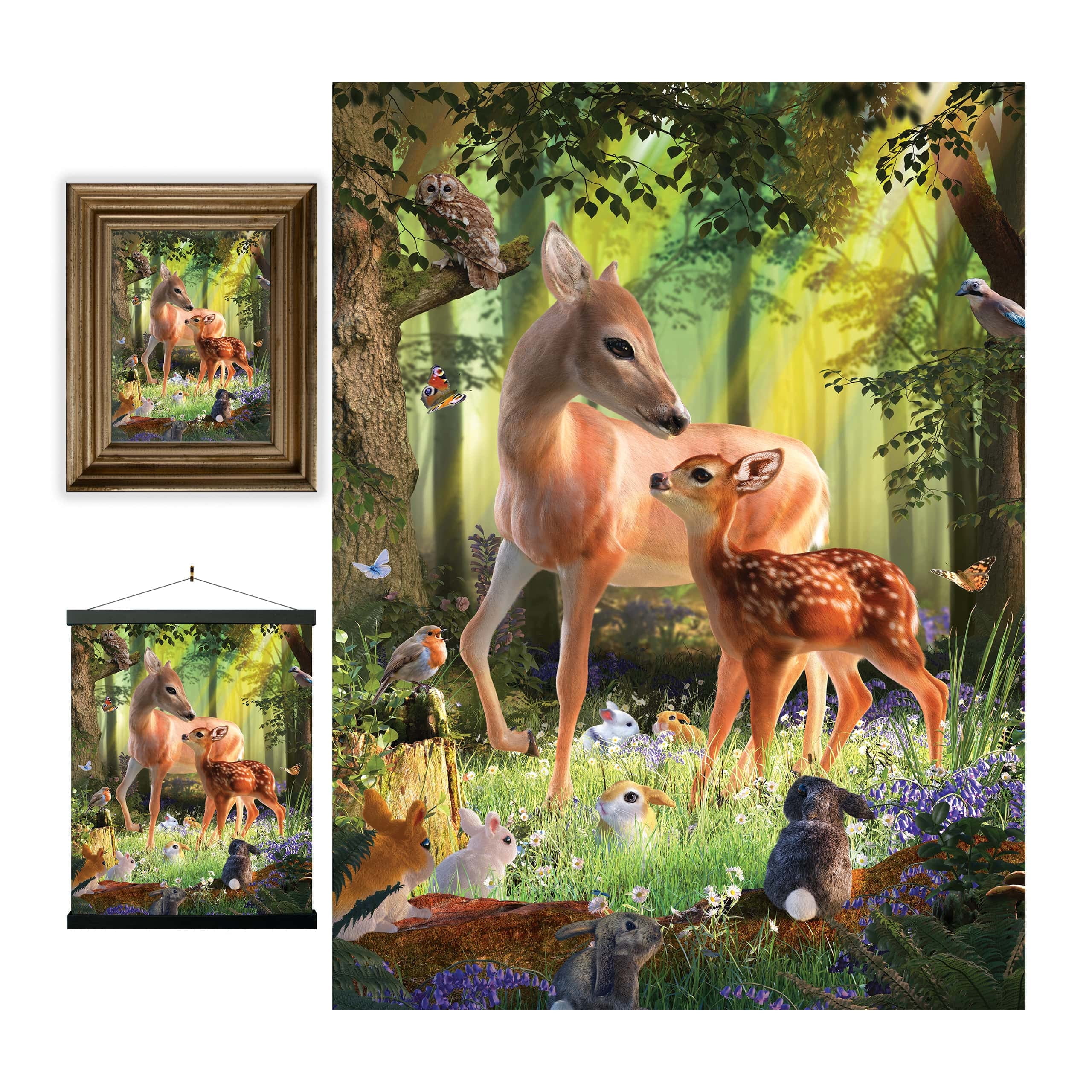 3D LiveLife Lenticular Wall Art – Deer at Dawn | Unframed 3D Wildlife ...