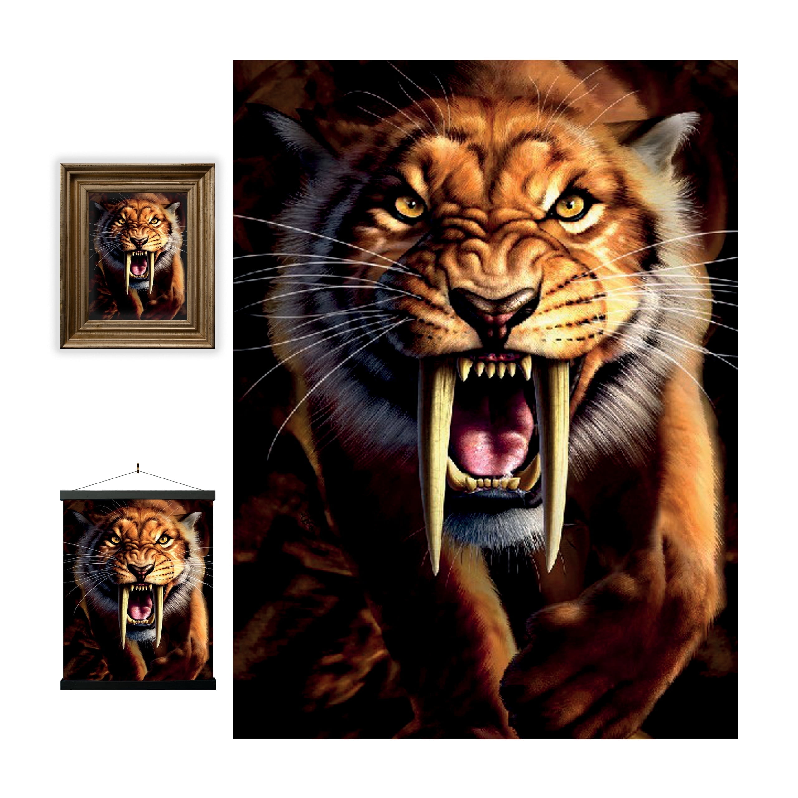 3D LiveLife Lenticular Wall Art - Sabertooth by Deluxebase Unframed 3D ...