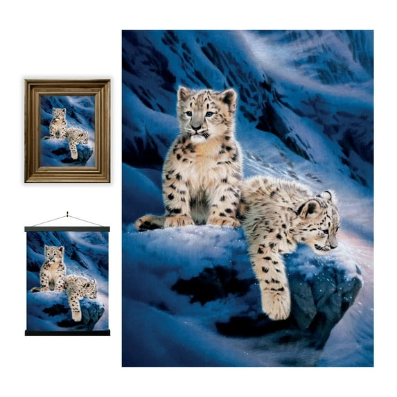 3D LiveLife Wall Art Snow Leopard Cubs – Unframed 3D Big Cat Poster by ...