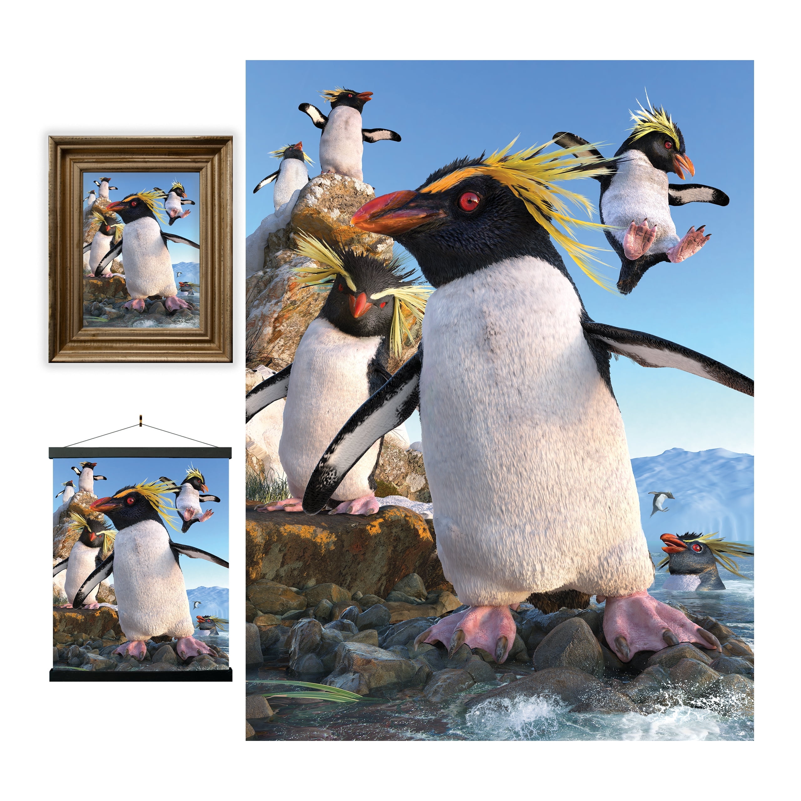 3D LiveLife Lenticular Wall Art Rockhoppers from Deluxebase Unframed 3D ...