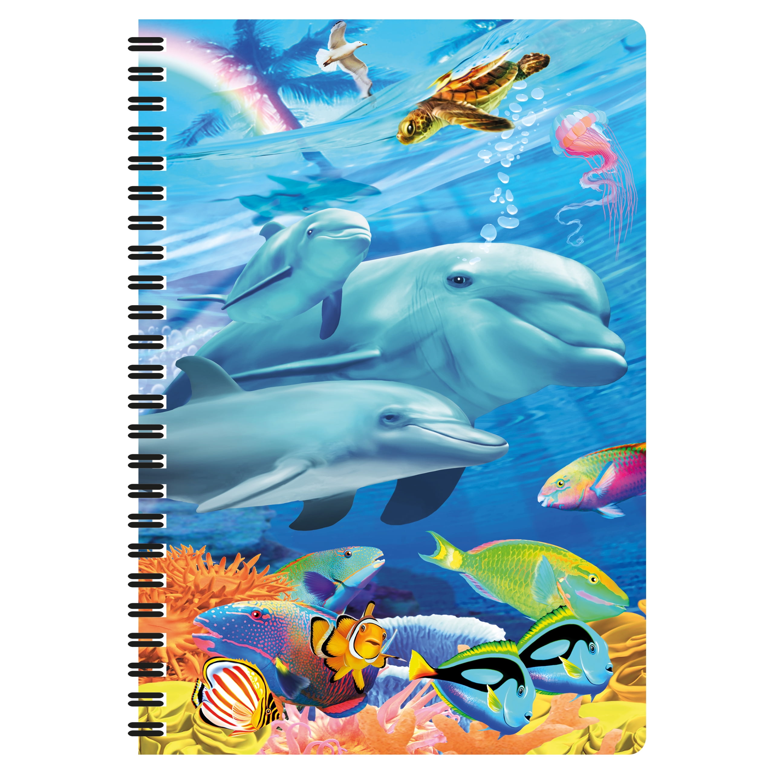 3D LiveLife Notebook - Dolphin Family from Deluxebase. 80 Page Lined ...