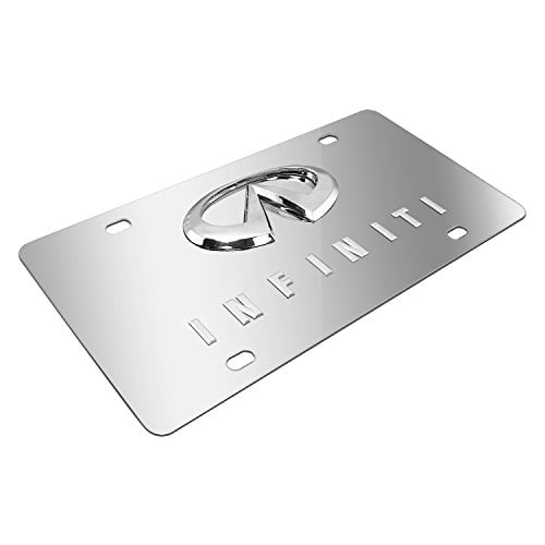 3D Logo on Mirror Chrome Stainless Steel License Plate for Infiniti ...