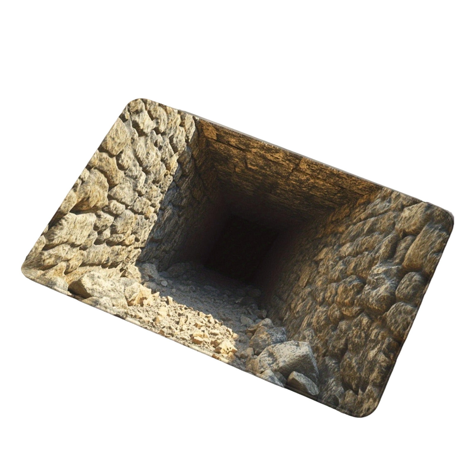 3D Look Rug Non-Slip Floor Mat for Indoor Outdoor Use Blue Water Stone ...