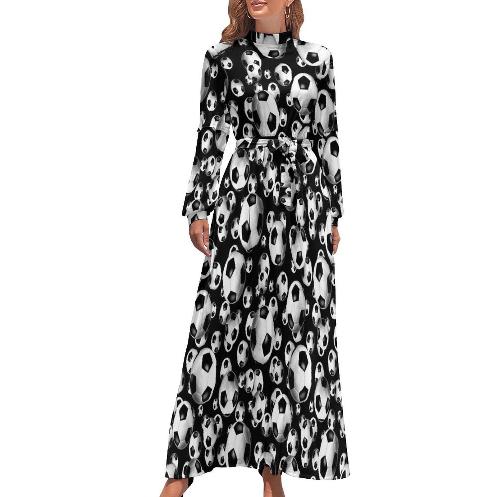 3D Look Soccer Balls Long Dress Women's Summer Skirt Dress for Women ...