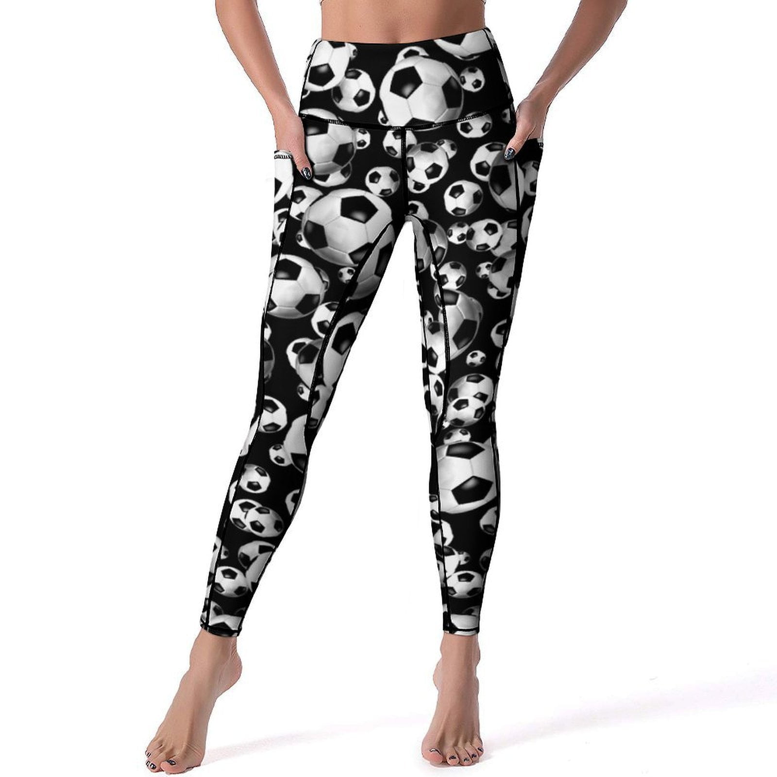 3D Look Soccer Balls Pattern Leggings Jogger Pants Women's Tights ...