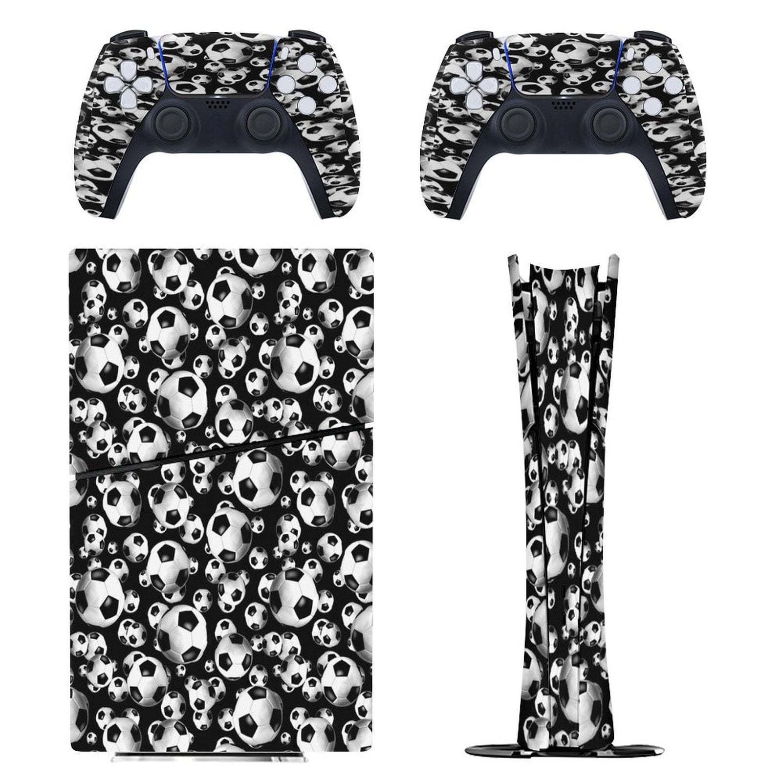 3D Look Soccer Balls Pattern PS5/PS5 Pro/PS5 Slim Digital Disc Skin ...