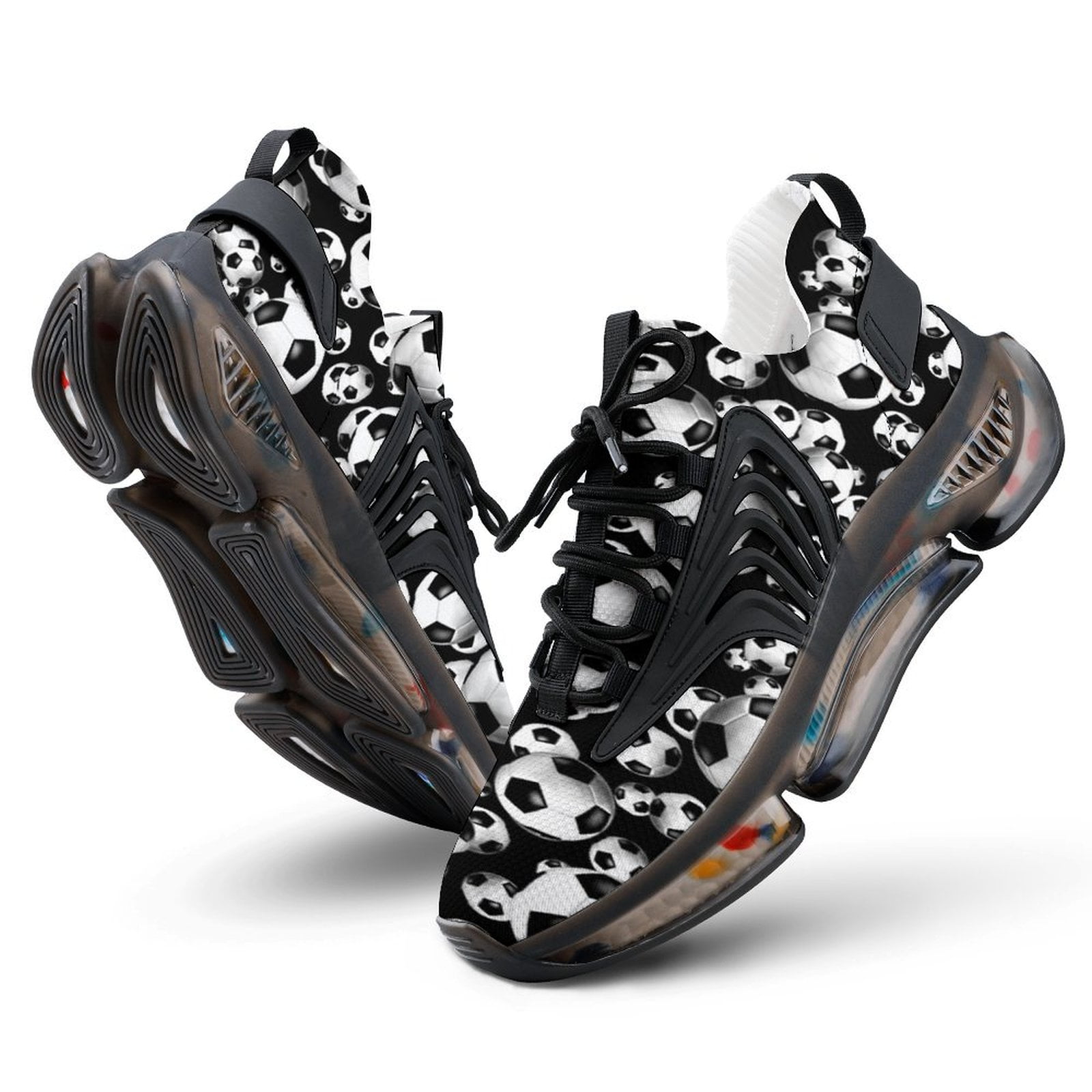 3D Look Soccer Balls Pattern Walking Shoes for Men Woman Lightweight ...