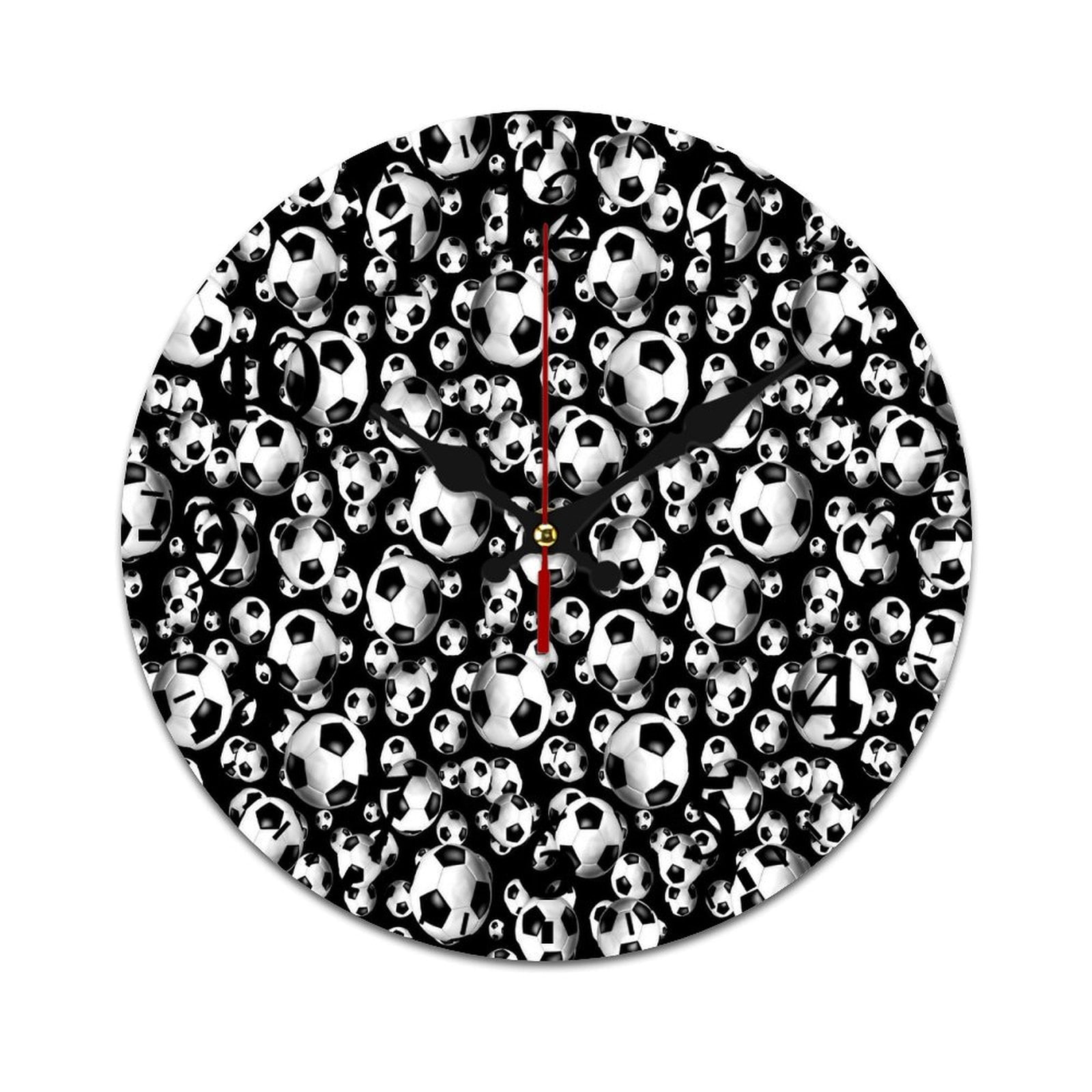 3D Look Soccer Balls Wall Clock Modern Design Clocks Wall Hanging Home ...