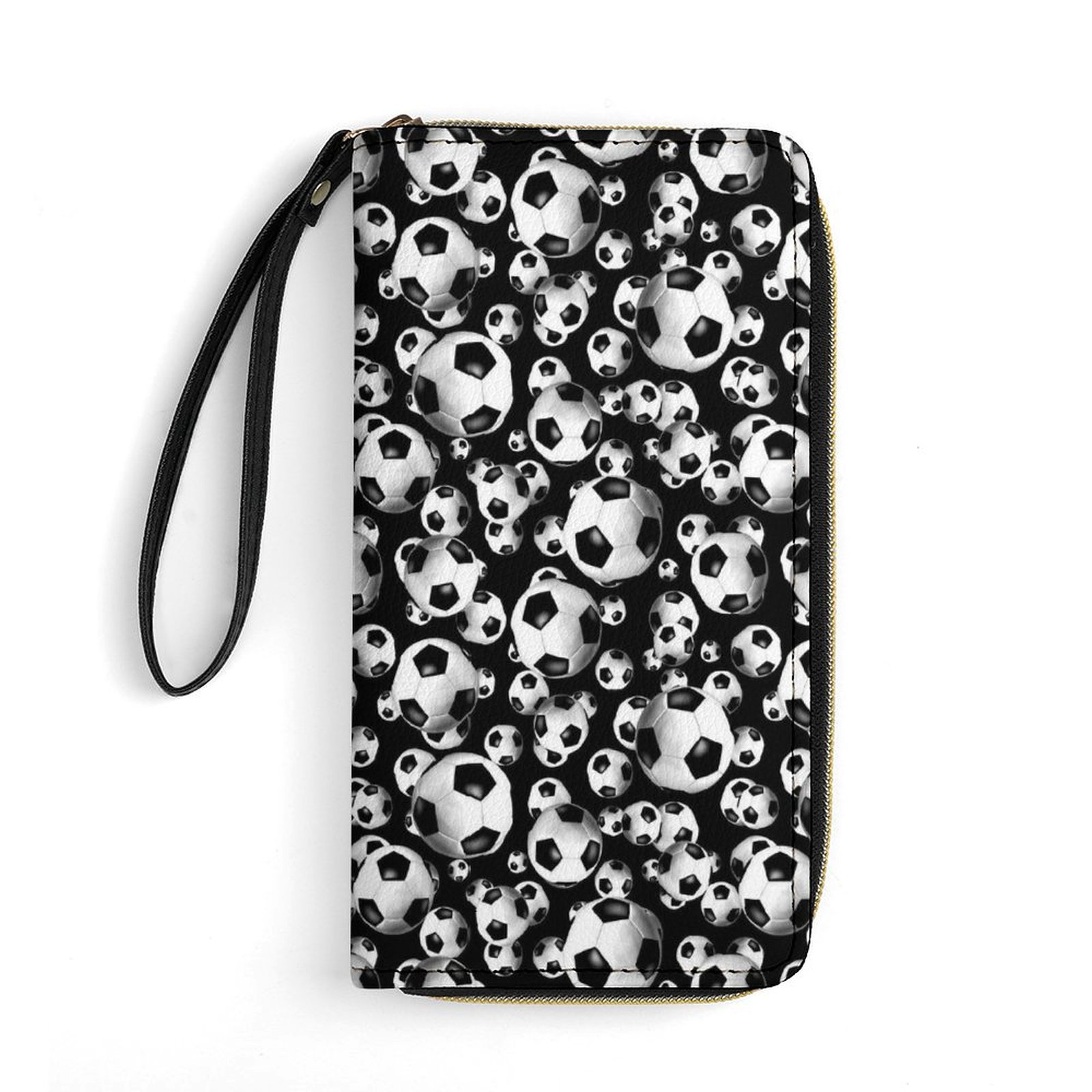 3D Look Soccer Balls Wallet for Womens PU Leather Zip Around Wallers ...