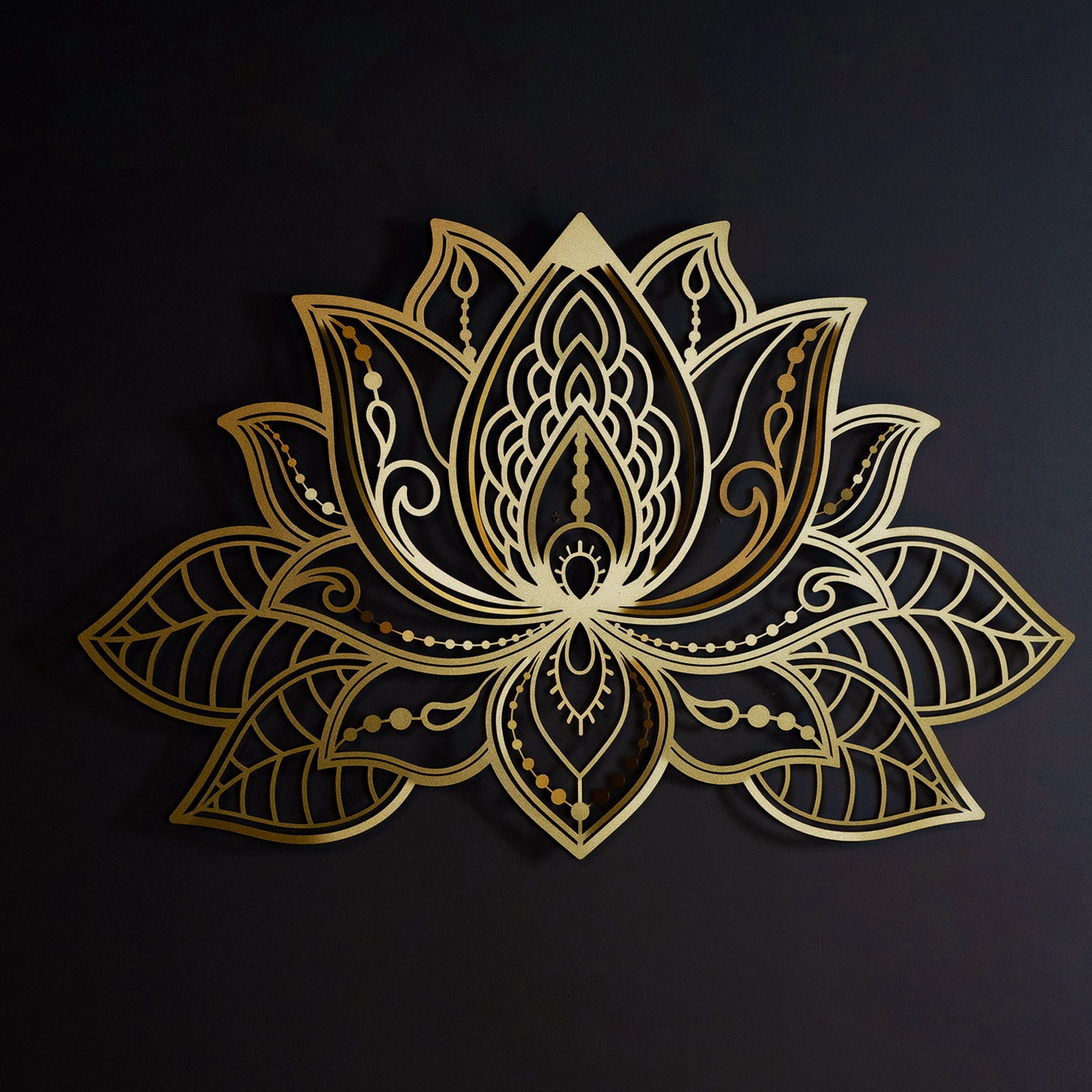 Artepera 3D Lotus Mandala Metal Wall Art, Bohemian Decoration, 27 x 17 ...