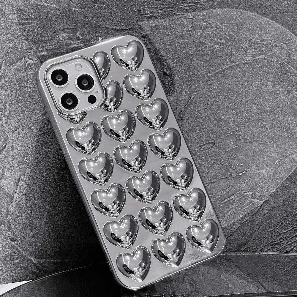 3D Love Heart Bubbles Case For iPhone 17 16 14 15 12 13 11 Pro XS Max ...