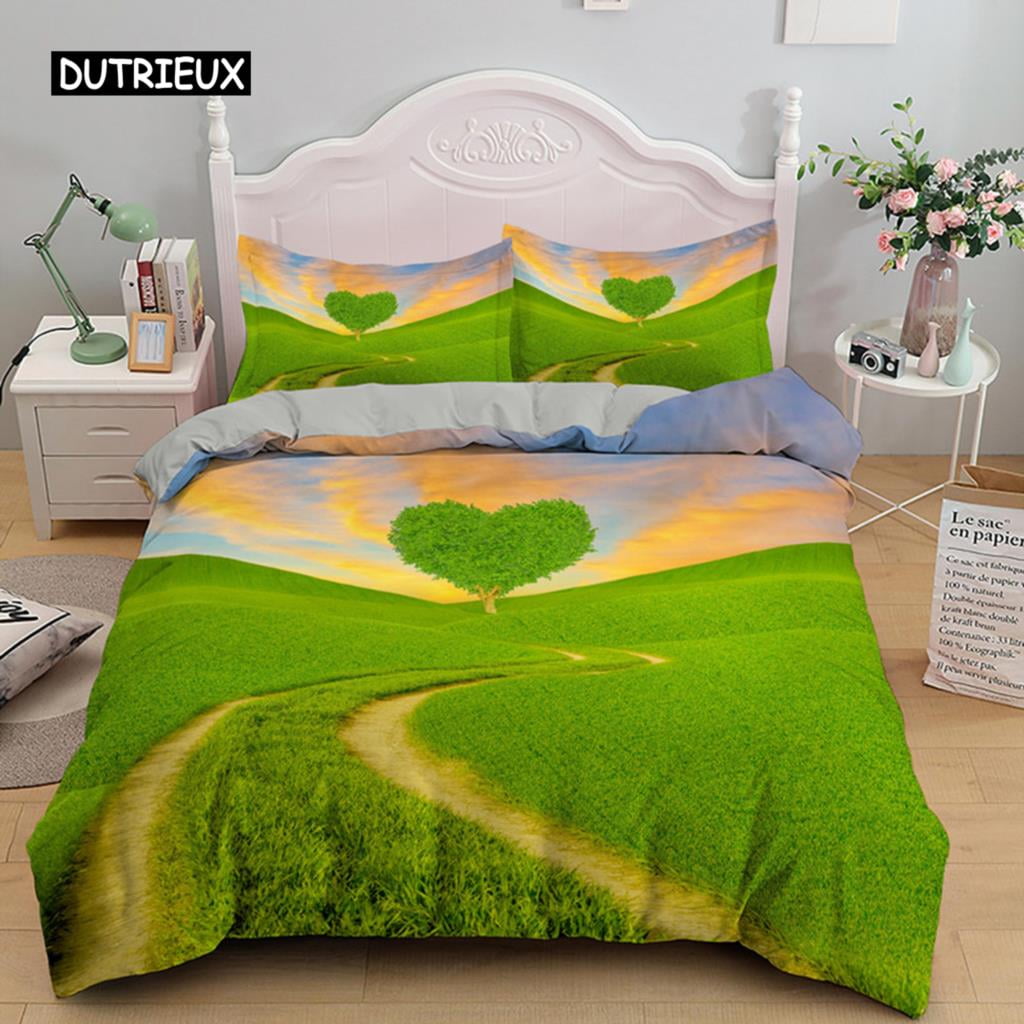 3D Love Heart Duvet Cover Microfiber Luxury Romantic Theme Bedding Set ...