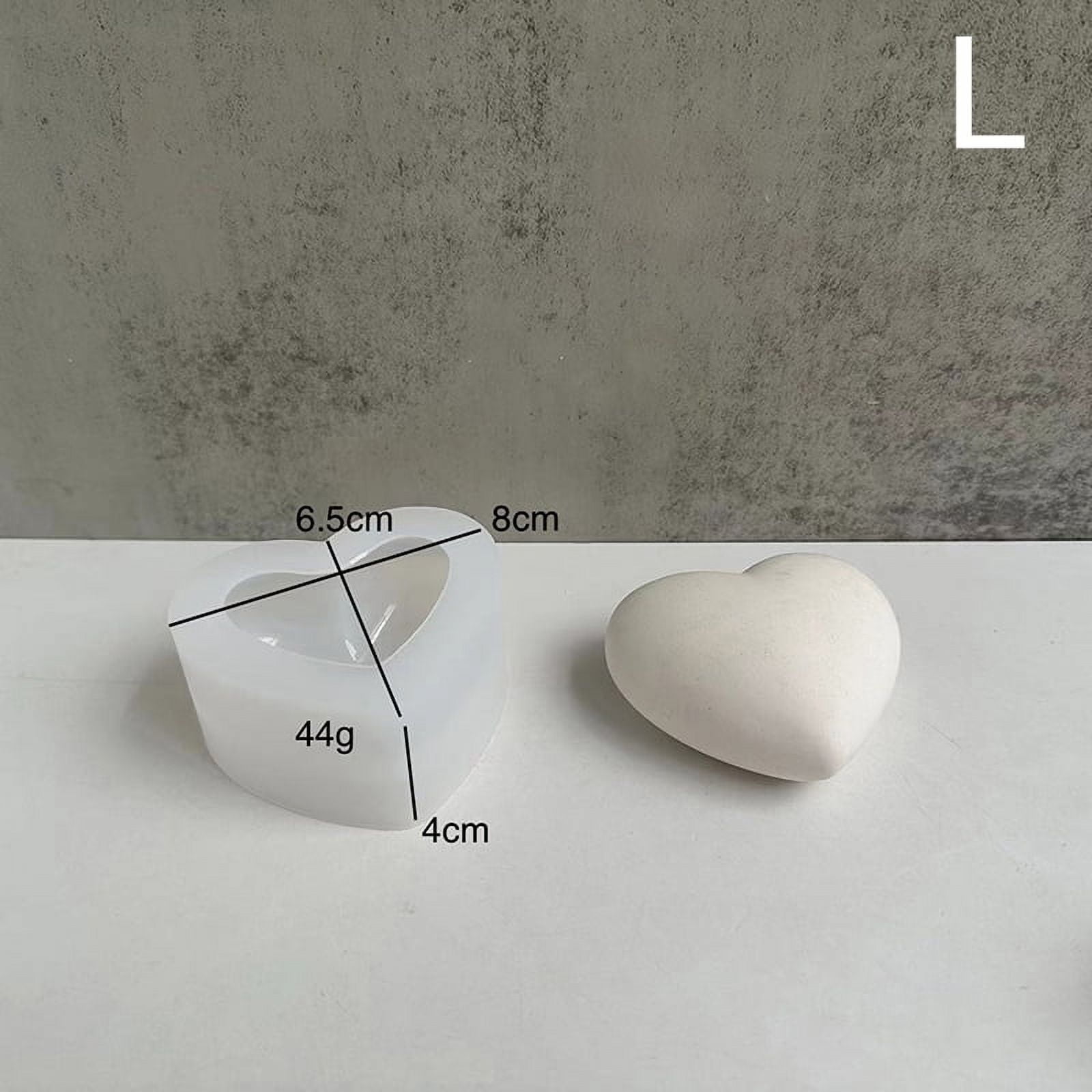 3D Love Heart Silicone Mold Aroma Plaster Candle Mould DIY Dessert Mousse Baking Pastry Candy ...