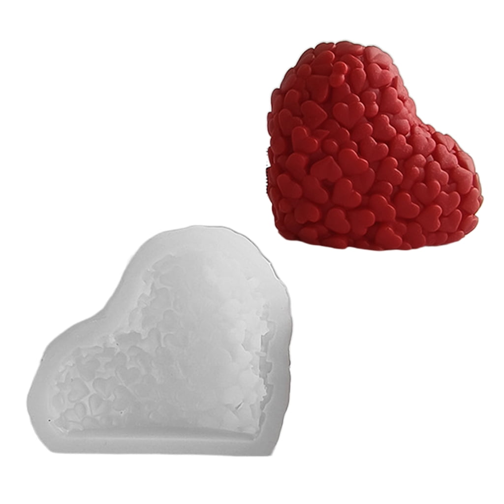 3D Love Heart Silicone Mold Handmade Creative Resin Soap Making ...