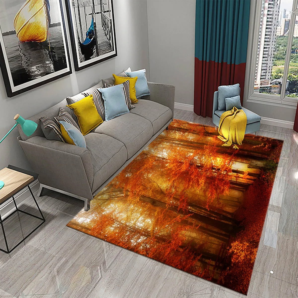 3D Lovely Fox Carpets Cute Wild Animals Mat for Living Room Bedroom ...