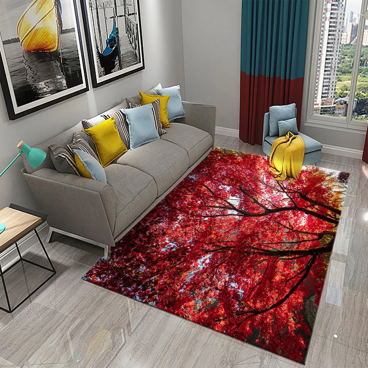 3D Lovely Fox Carpets Cute Wild Animals Mat for Living Room Bedroom ...