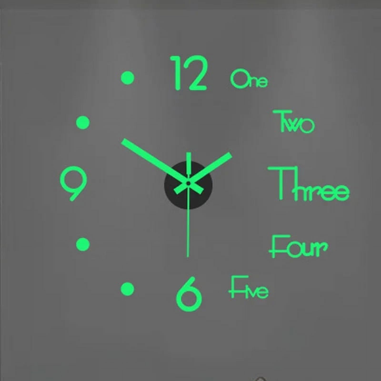 3D Luminous Wall Clock Frameless Acrylic DIY Digital Clock Wall ...