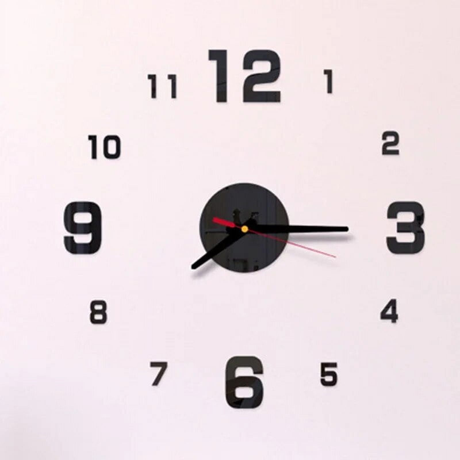 3D Luminous Wall Clock Frameless Acrylic DIY Digital Clock Wall ...