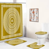 3D Luxury Black Gold Greek Key Meander Bathroom Curtains Shower Curtain ...