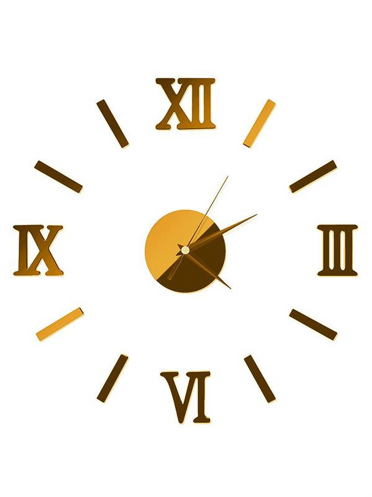 3D Luxury DIY Wall Clock Decal Stickers Mirror Modern Home Wall Decor ...