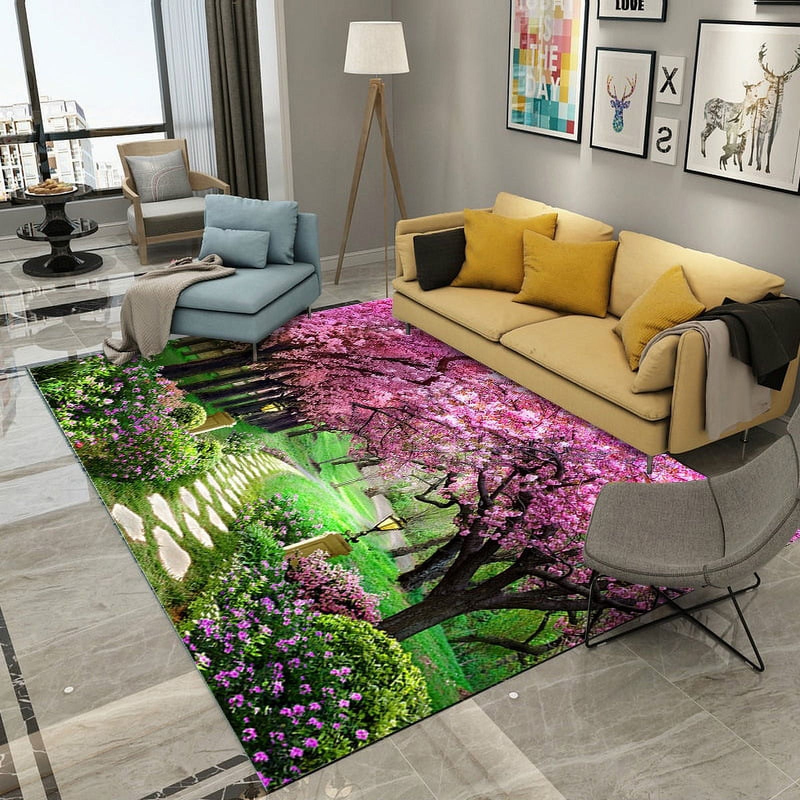 3D Luxury Flowers Printed Livingroom Carpet Modern Coffee Table Mat ...