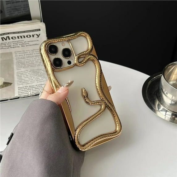 3D Luxury Snake Phone Case For iPhone17 16 Pro Max Matte Plating ...