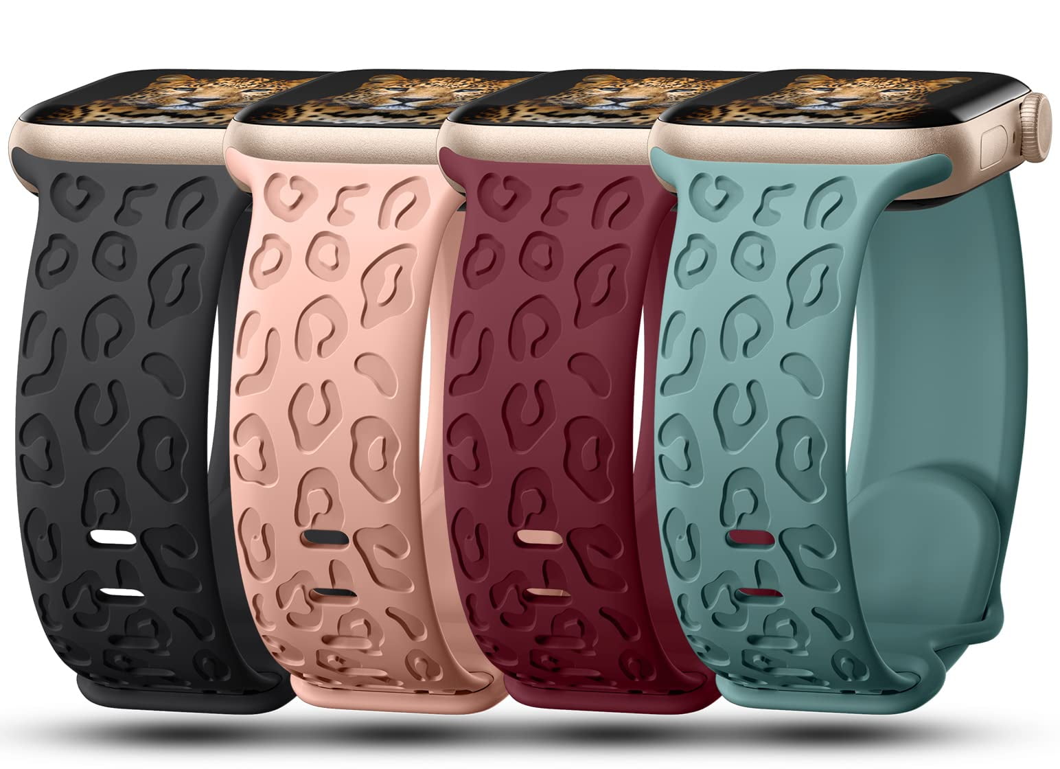3D Magic Leopard Cheetah Silicone Sport Bands, Waterproof, Compatible ...