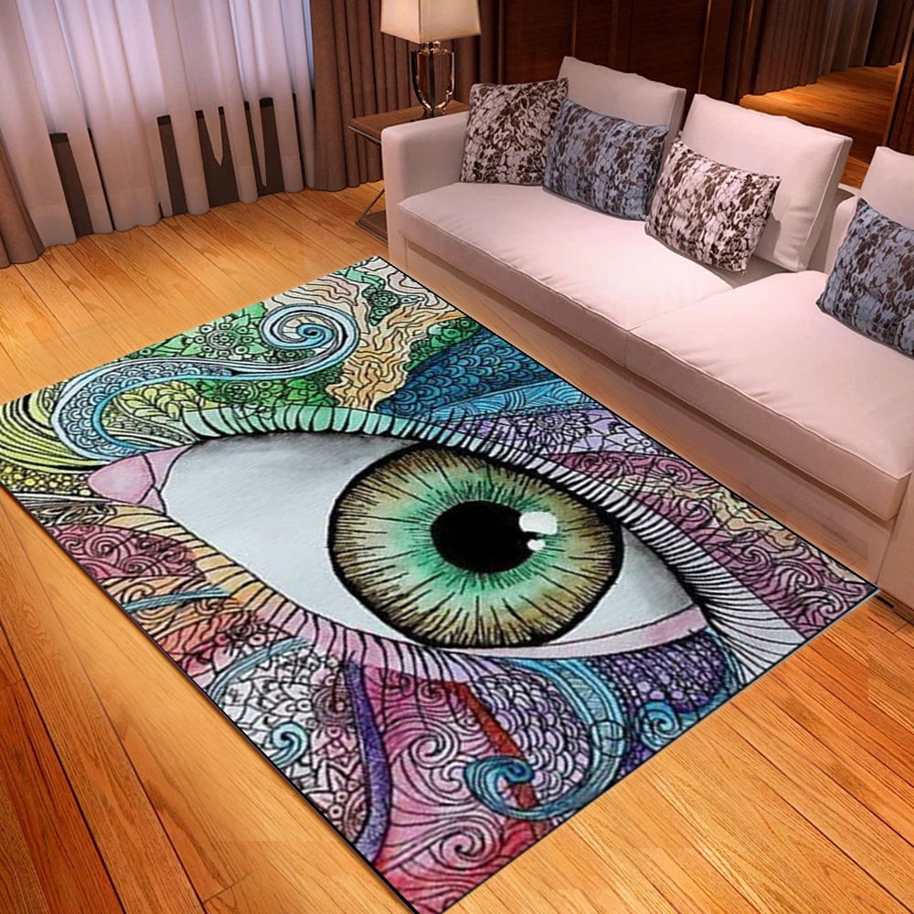 3D Magic Eye Carpet for Living Room Eyes Pattern Printing Indoor Area ...