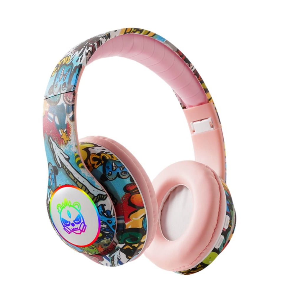 3D Magic Graffiti RGB Luminous Wireless Gaming Headset Stereo Headphone ...