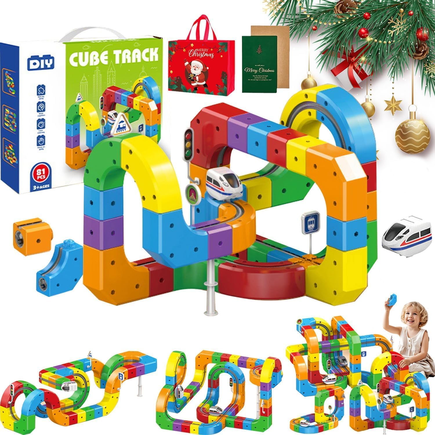 3D Magic Gravity-Defying Building Toy Train Track Set – Motorized Car ...