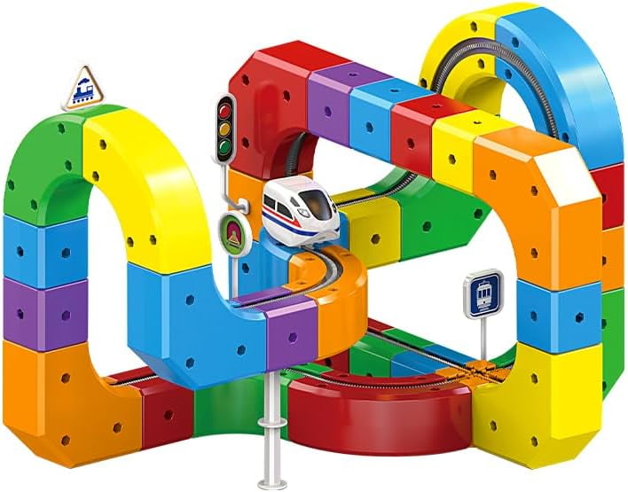 3D Magic Gravity-Defying Building Toy Train Track Set – Motorized Car ...