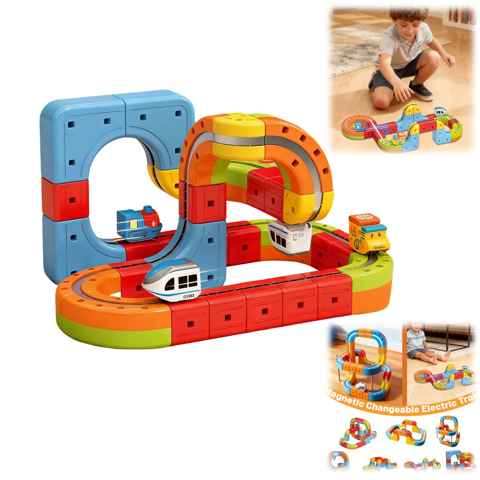 3D Magic Gravity-Defying Building Toy Train Track Set – Motorized Car ...