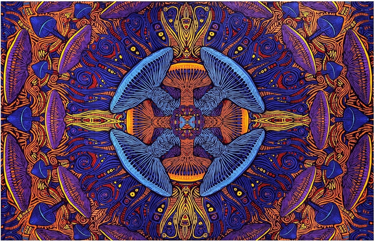 3D Magic Mushroom Tapestry and Tablecloth Wall Art Beach Sheet 60 x 90 ...