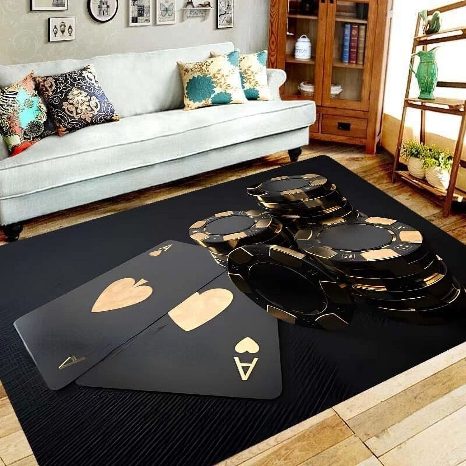3D Magic Playing Card Pattern Carpet Home Living Room ration Teen ...