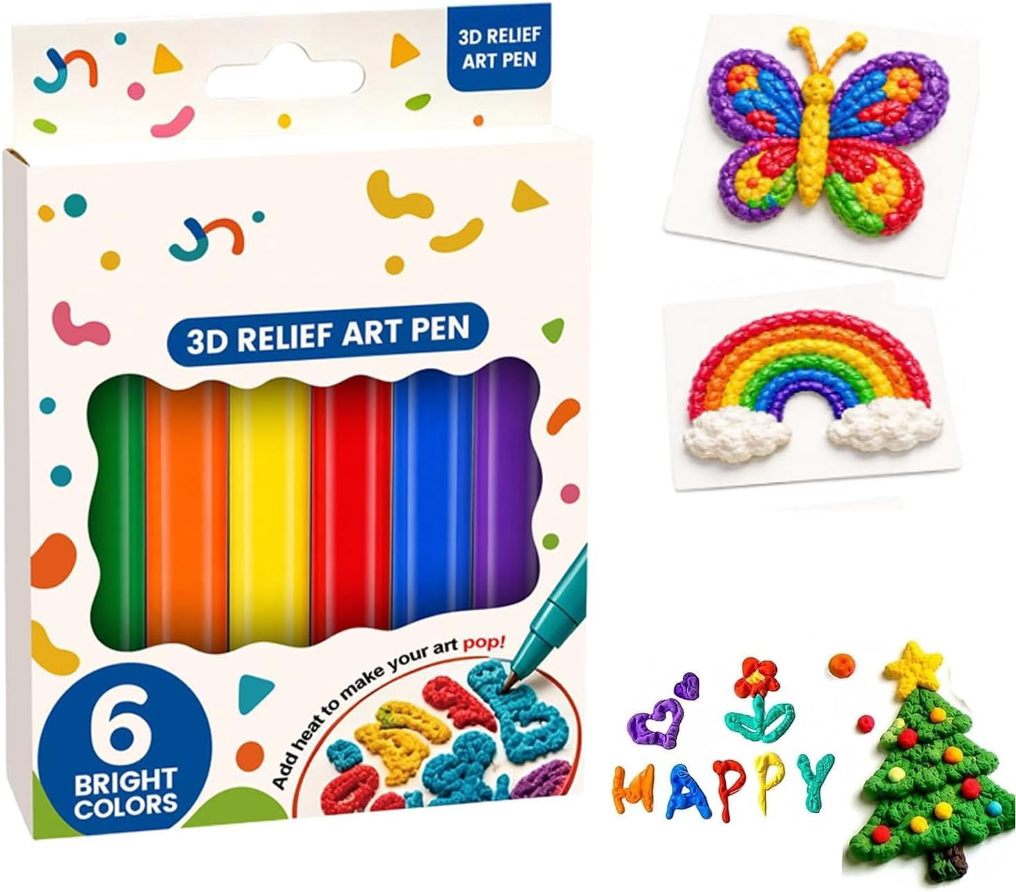 3D Magic Popcorn Pens, DIY Bubble Popcorn Drawing Pens with 6 Colors ...