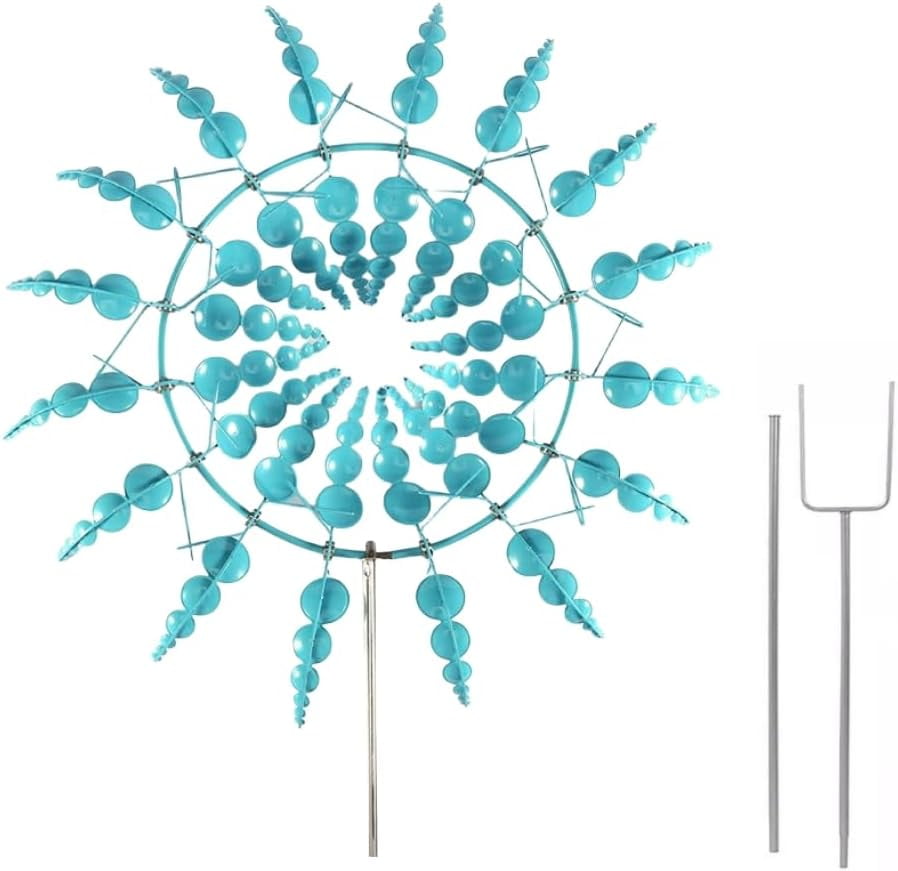 3D Magical Metal Windmill with Garden Stake Wind Spinners Outdoor Wind ...