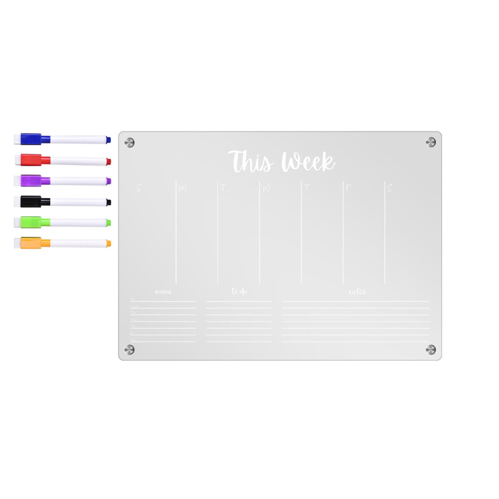 3D Magnetic Acrylic Weekly Planner (Large), for Fridge Reusable ...