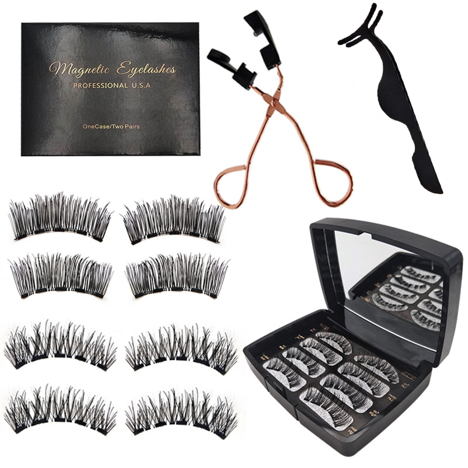 3D Magnetic Eyelash Kit - No Glue False Eyelashes with 8 Pairs Reusable ...