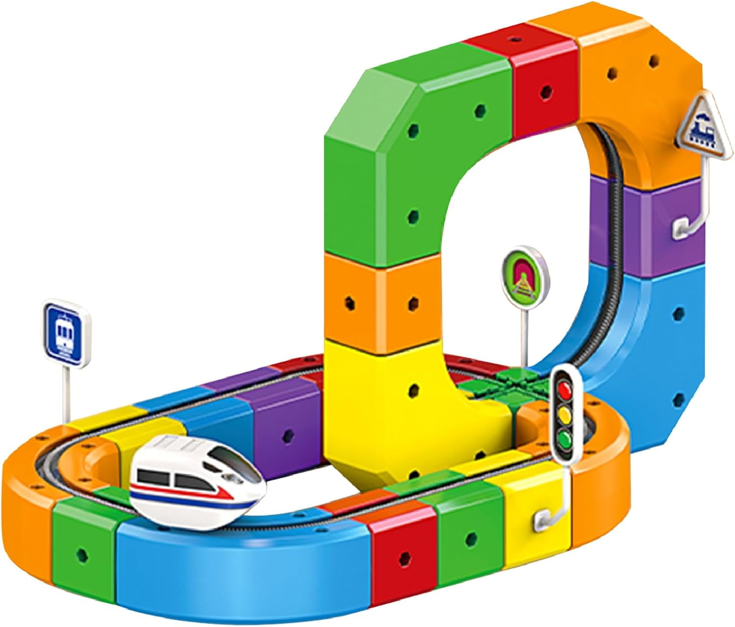 3D Magnetic Train Track Building Toys Electric Train Set Flexible Race ...