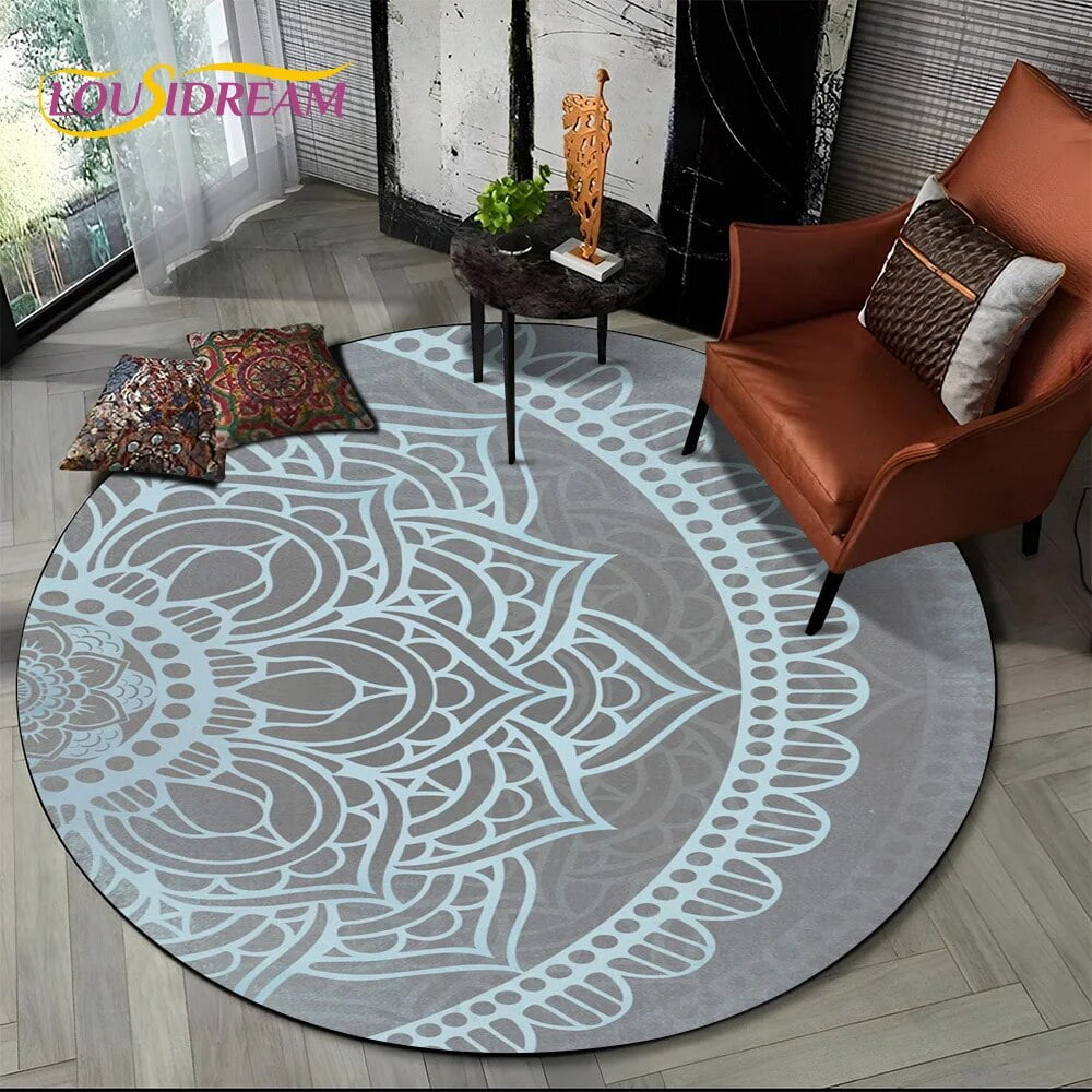 3D Mandala Meditation nature Spirit Yoga Bohemia Round Carpet Rug for ...
