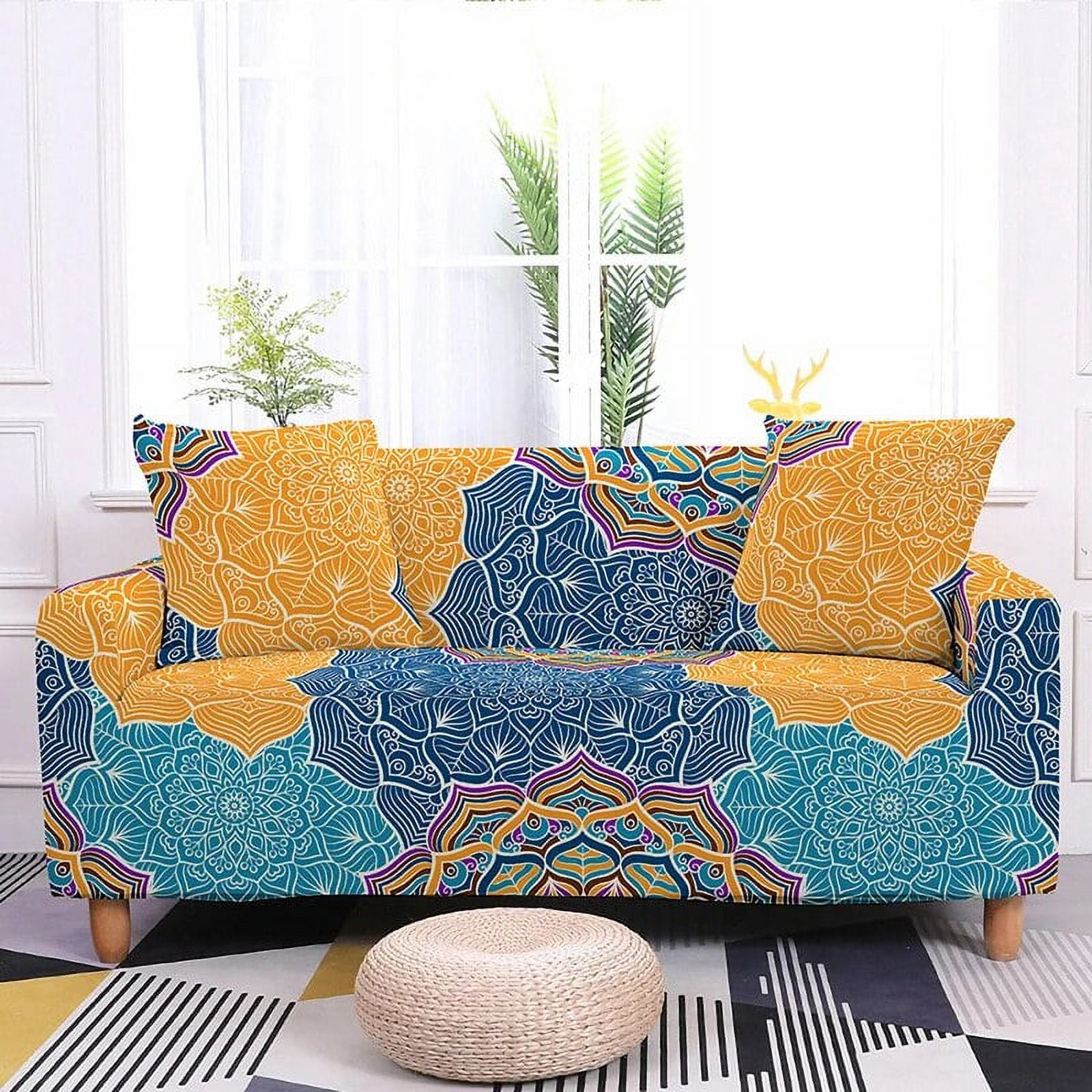 3D Mandala Printed Stretch Couch Cover Bohemian Sofa Cover All ...