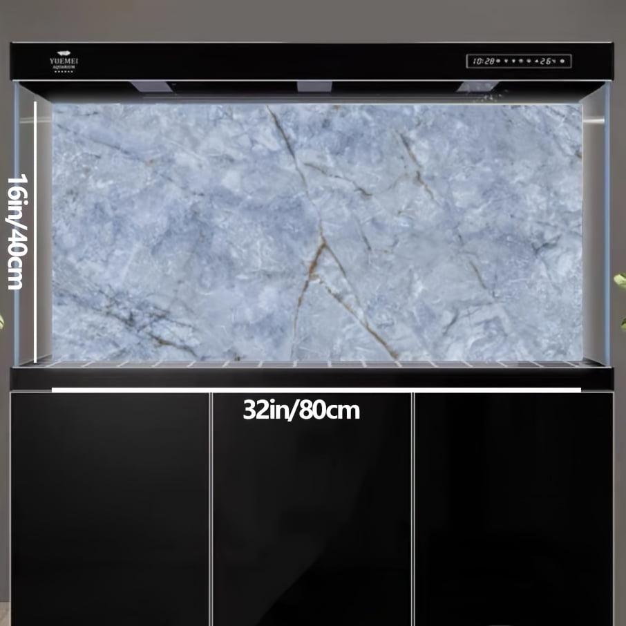 3D Marble Aquarium Background, Reusable Adhesive Easy Peel & Stick, No ...