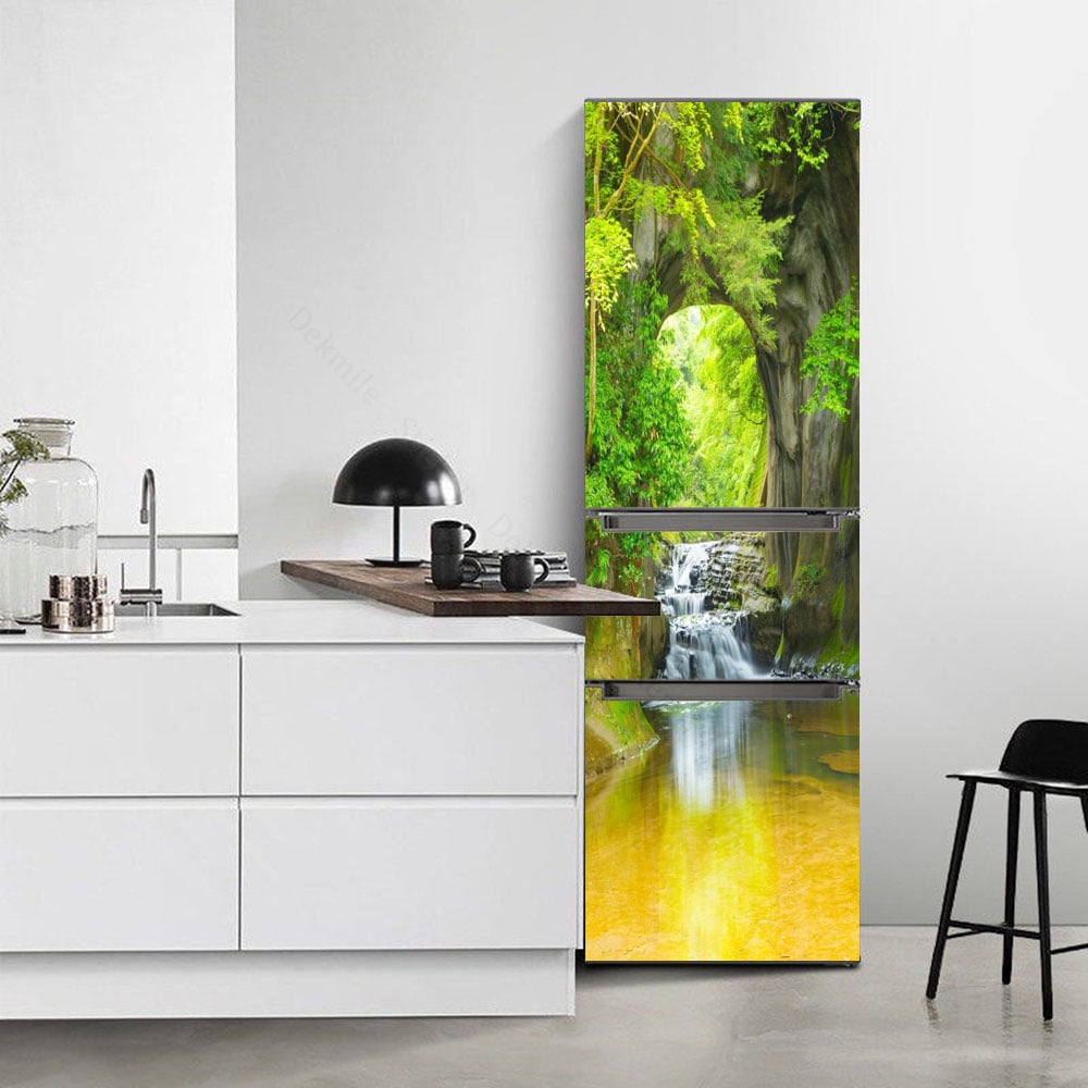 3D Marble Fridge Stickers Door Cover Refrigerator Wallpaper Adhesive ...