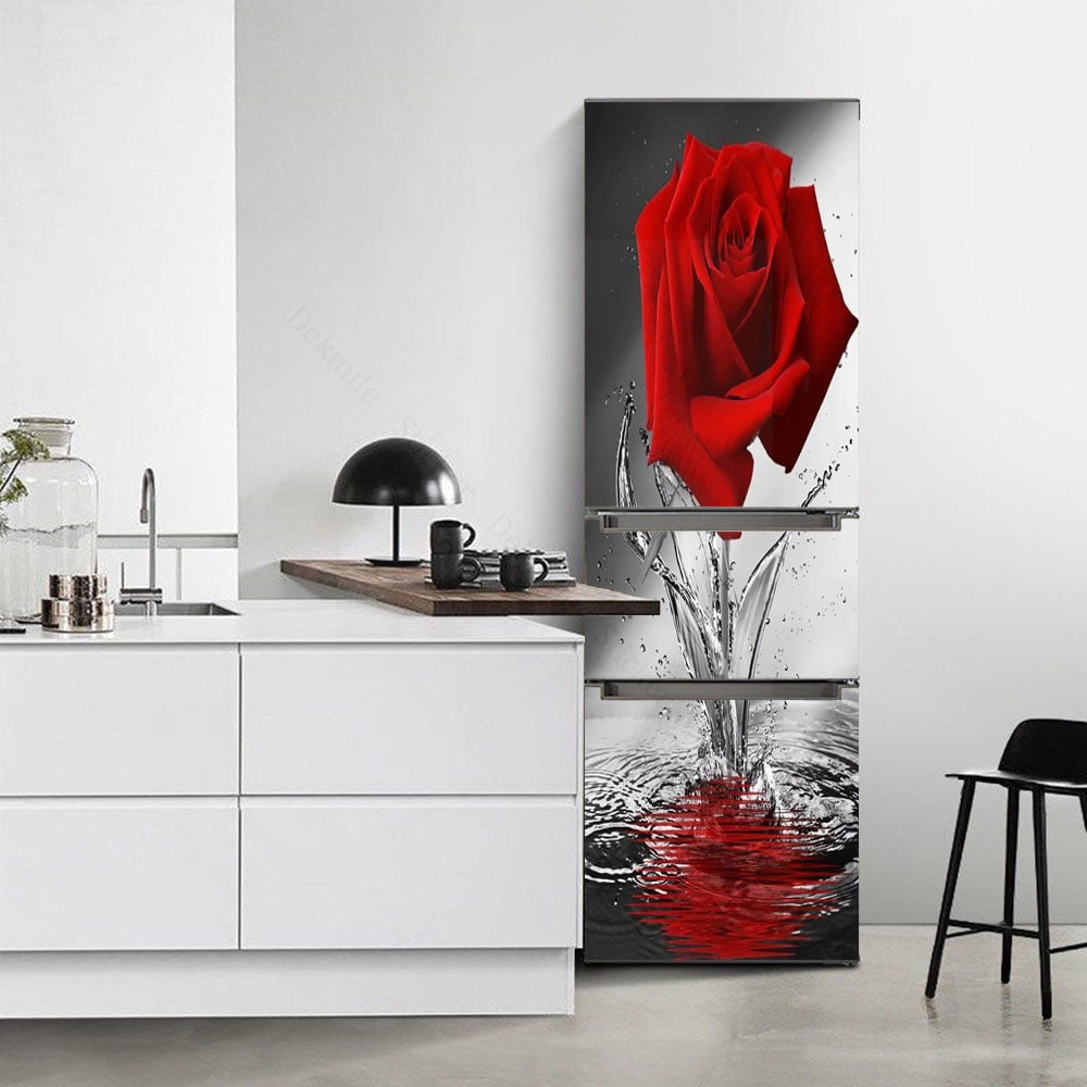 3D Marble Fridge Stickers Door Cover Refrigerator Wallpaper Adhesive ...